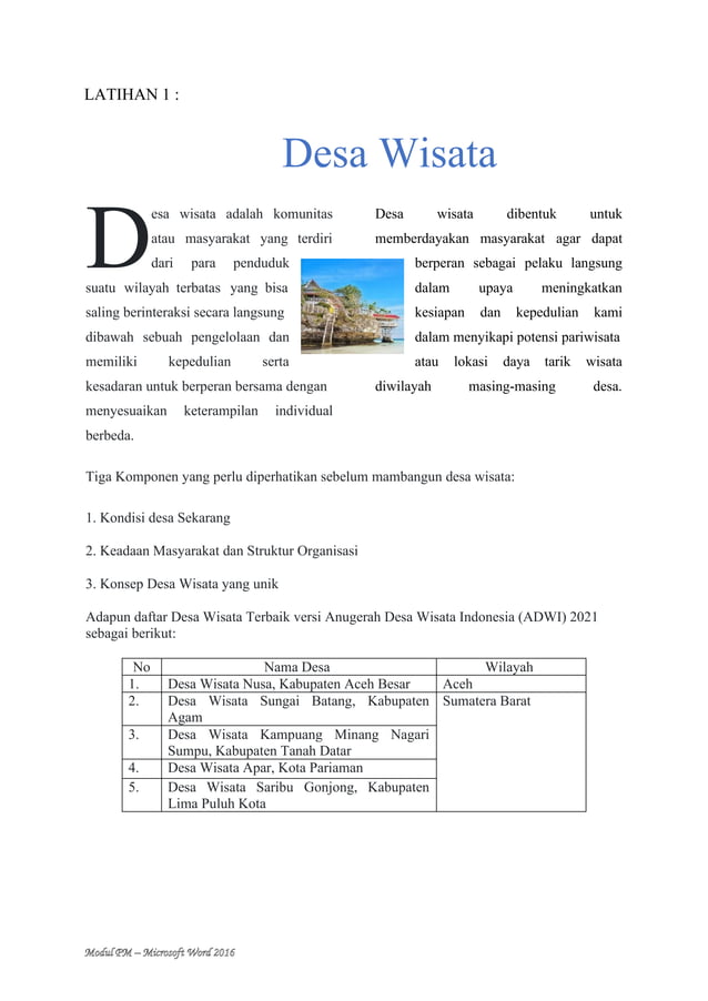 Modul-Word-Untuk-Pemula-Sebagai-Bahan-Panduan-Belajar | PDF