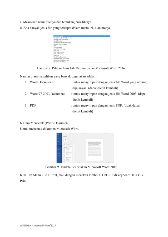 Modul-Word-Untuk-Pemula-Sebagai-Bahan-Panduan-Belajar | PDF