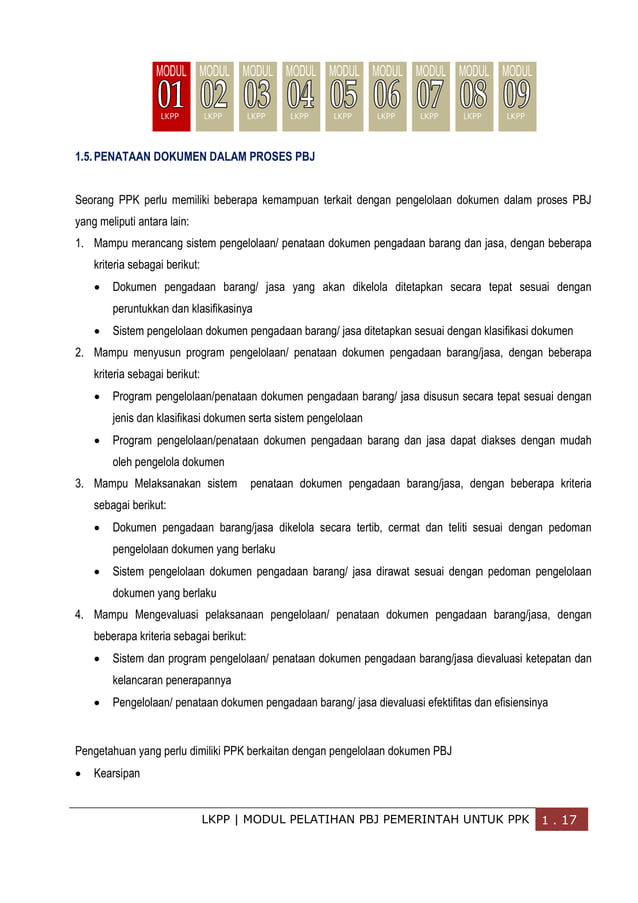 MODUL 01 organisasi PBJ lama pelatihan PBJ | PDF | Free Download