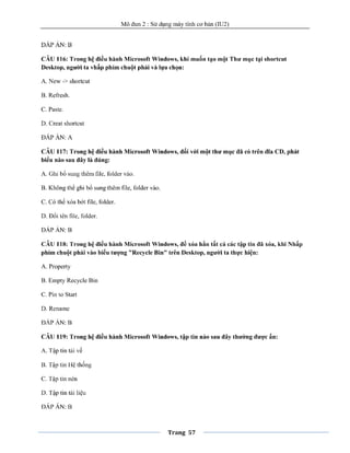 Ly thuyet on thi chung chi tin hoc co ban -modul 02 | PDF