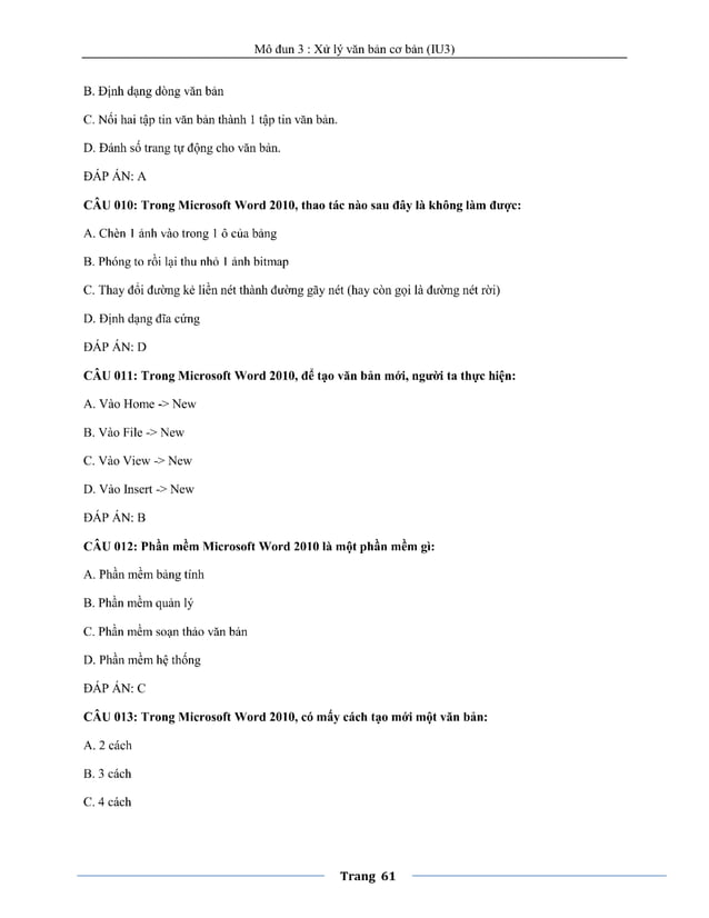 Ly thuyet on thi chung chi cntt co ban-Modul 03 | PDF