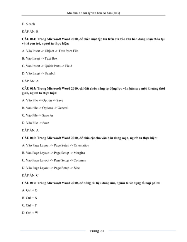 Ly thuyet on thi chung chi cntt co ban-Modul 03 | PDF