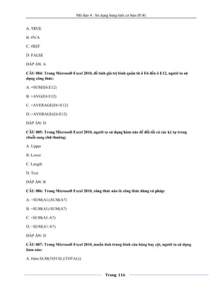 Ly thuyet on thi chung chi cntt co ban theo thong tu 03- Modul04 | PDF