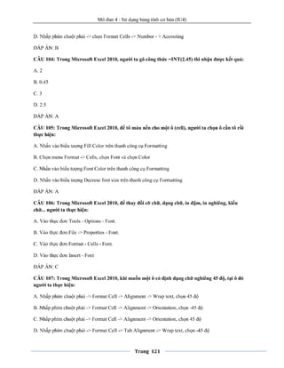 Ly thuyet on thi chung chi cntt co ban theo thong tu 03- Modul04 | PDF