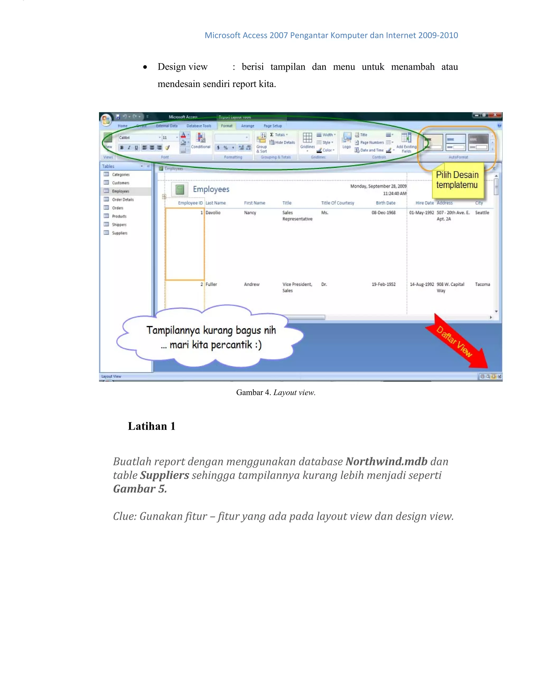 Modul 07 report (ms access) | PDF