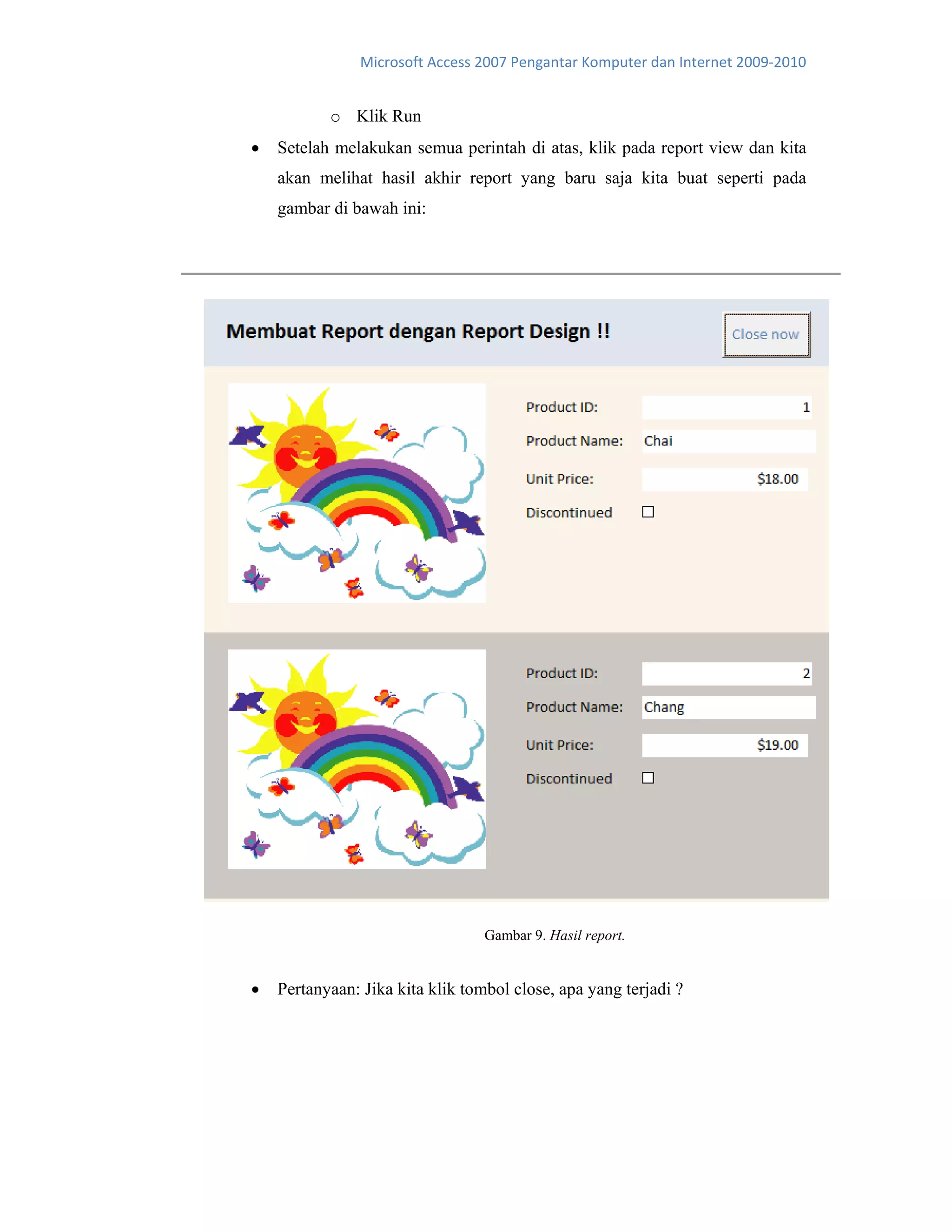Modul 07 report (ms access) | PDF