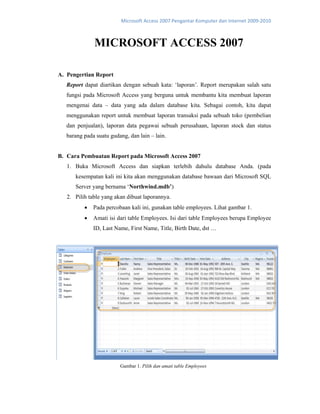 Modul 07 report (ms access) | PDF