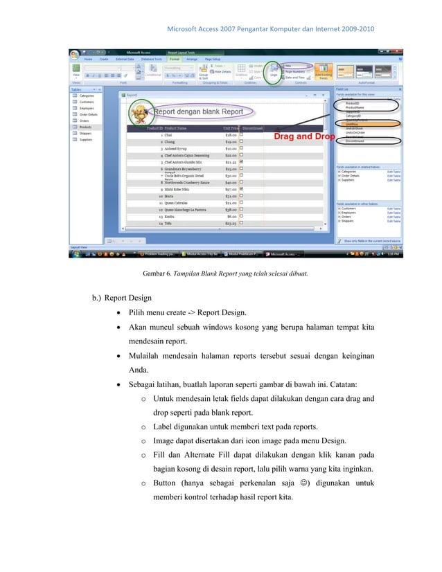 Modul 07 report (ms access) | PDF