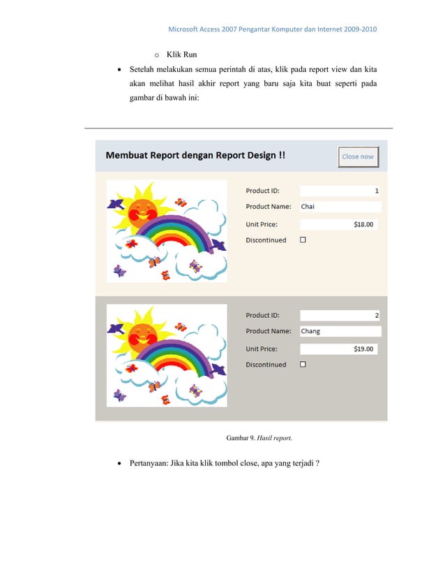 Modul 07 report (ms access) | PDF