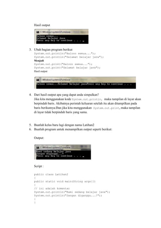 Laporan Algoritma dan Pemrograman Modul 1 | PDF