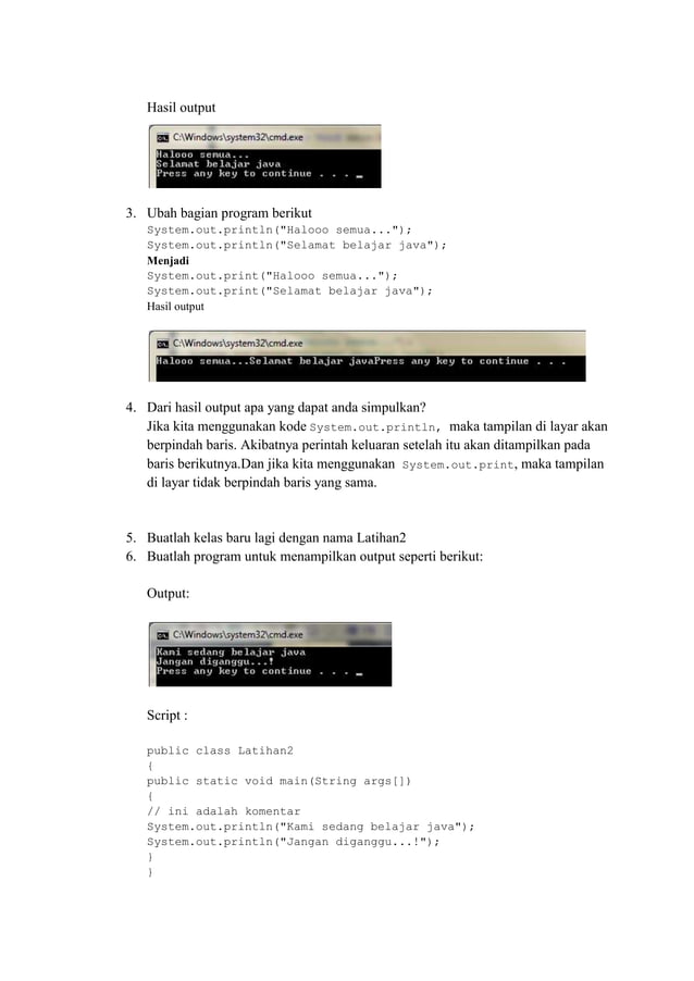 Laporan Algoritma dan Pemrograman Modul 1 | PDF