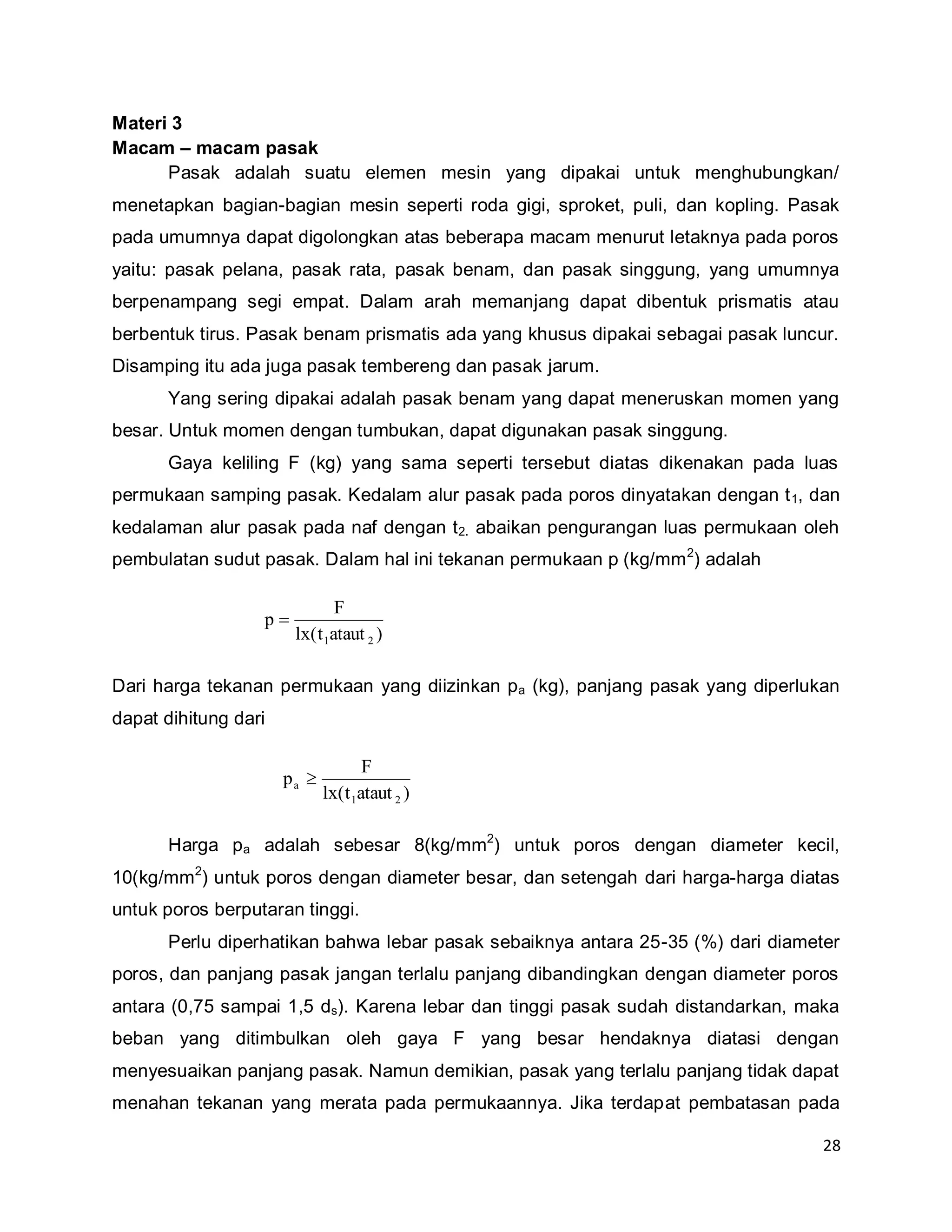 Elemen Mesin Modul 1 - Perencanaan Poros | PDF