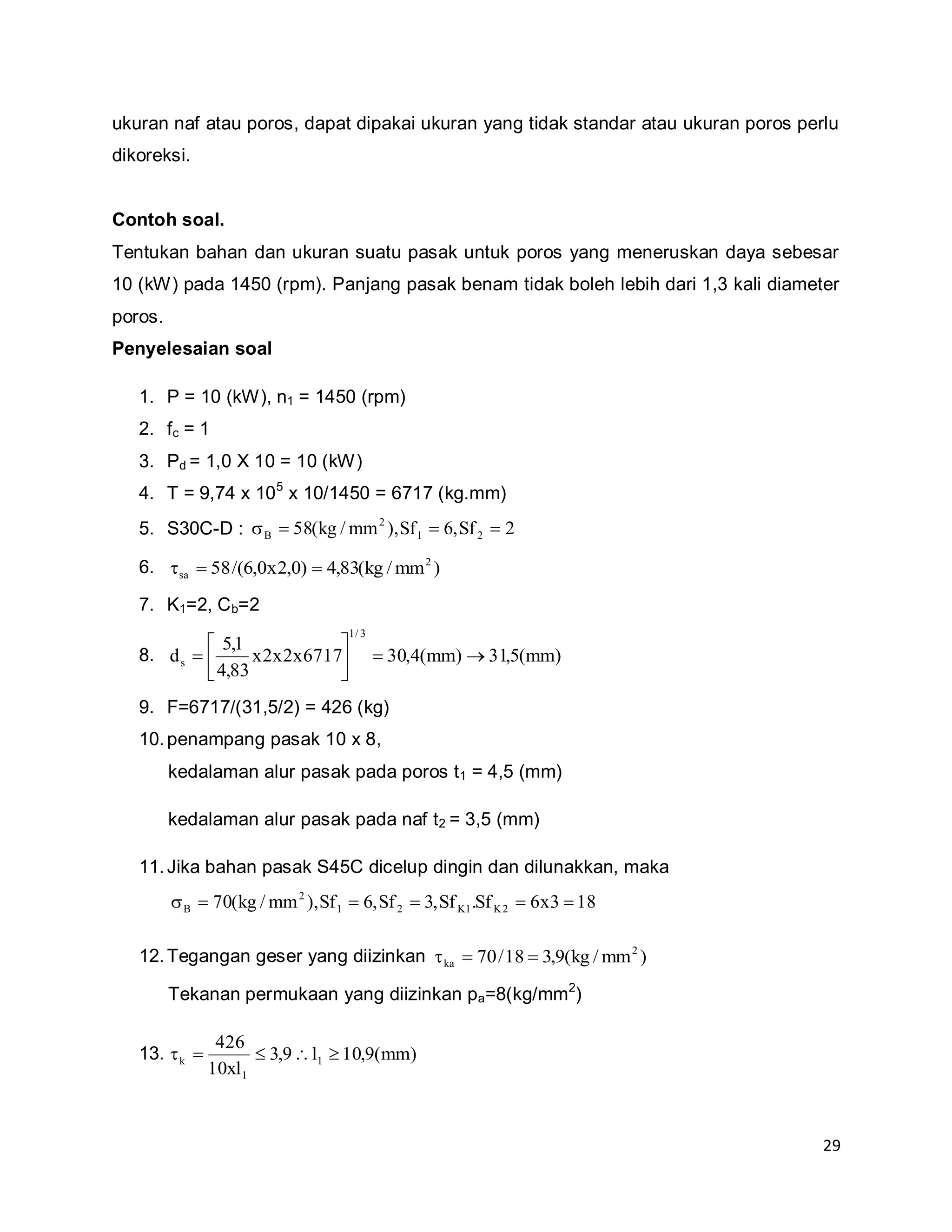 Elemen Mesin Modul 1 - Perencanaan Poros | PDF
