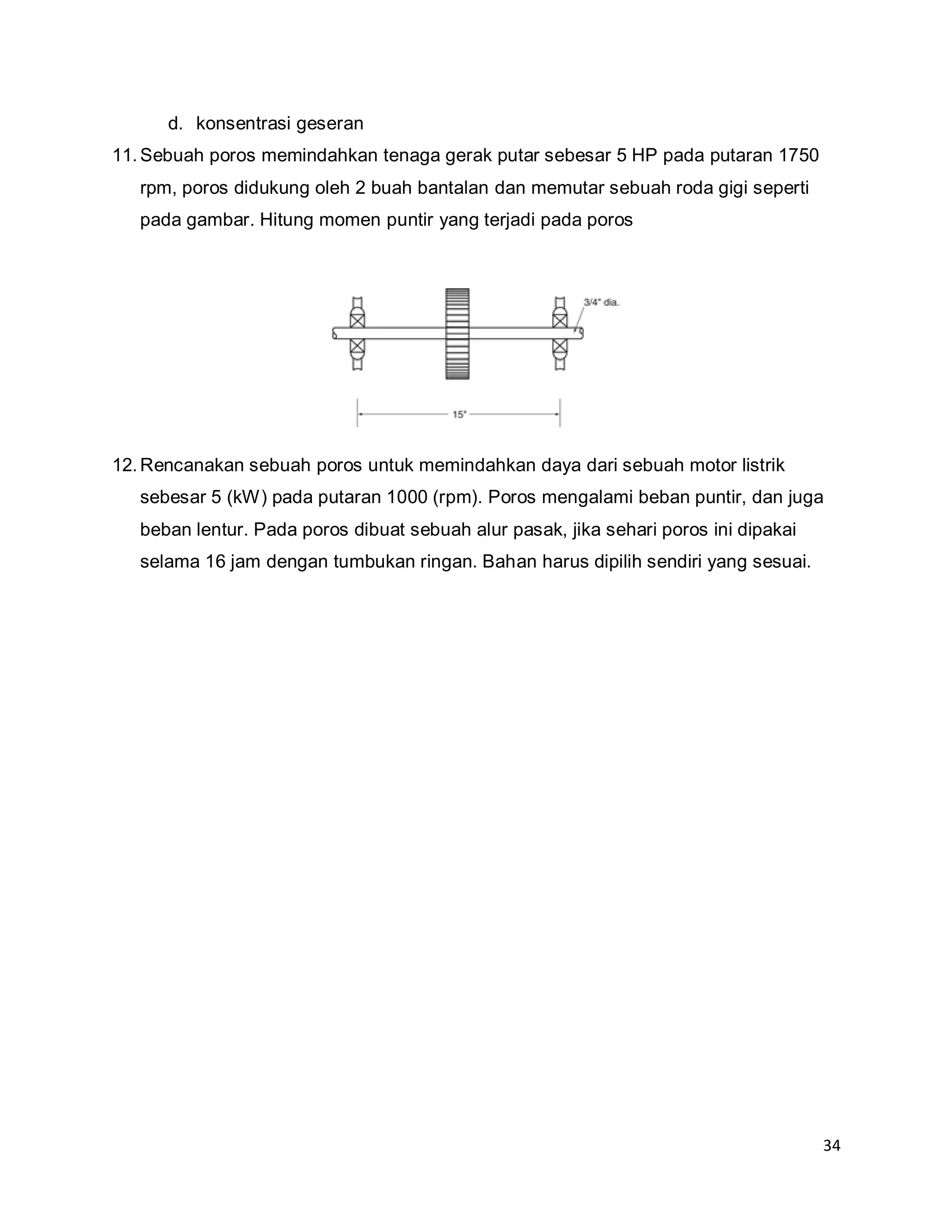 Elemen Mesin Modul 1 - Perencanaan Poros | PDF