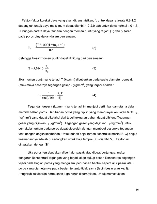 Elemen Mesin Modul 1 - Perencanaan Poros | PDF