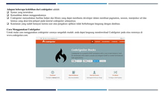 Modul1 Penjelasan Mengenai Codeigniter | PPT