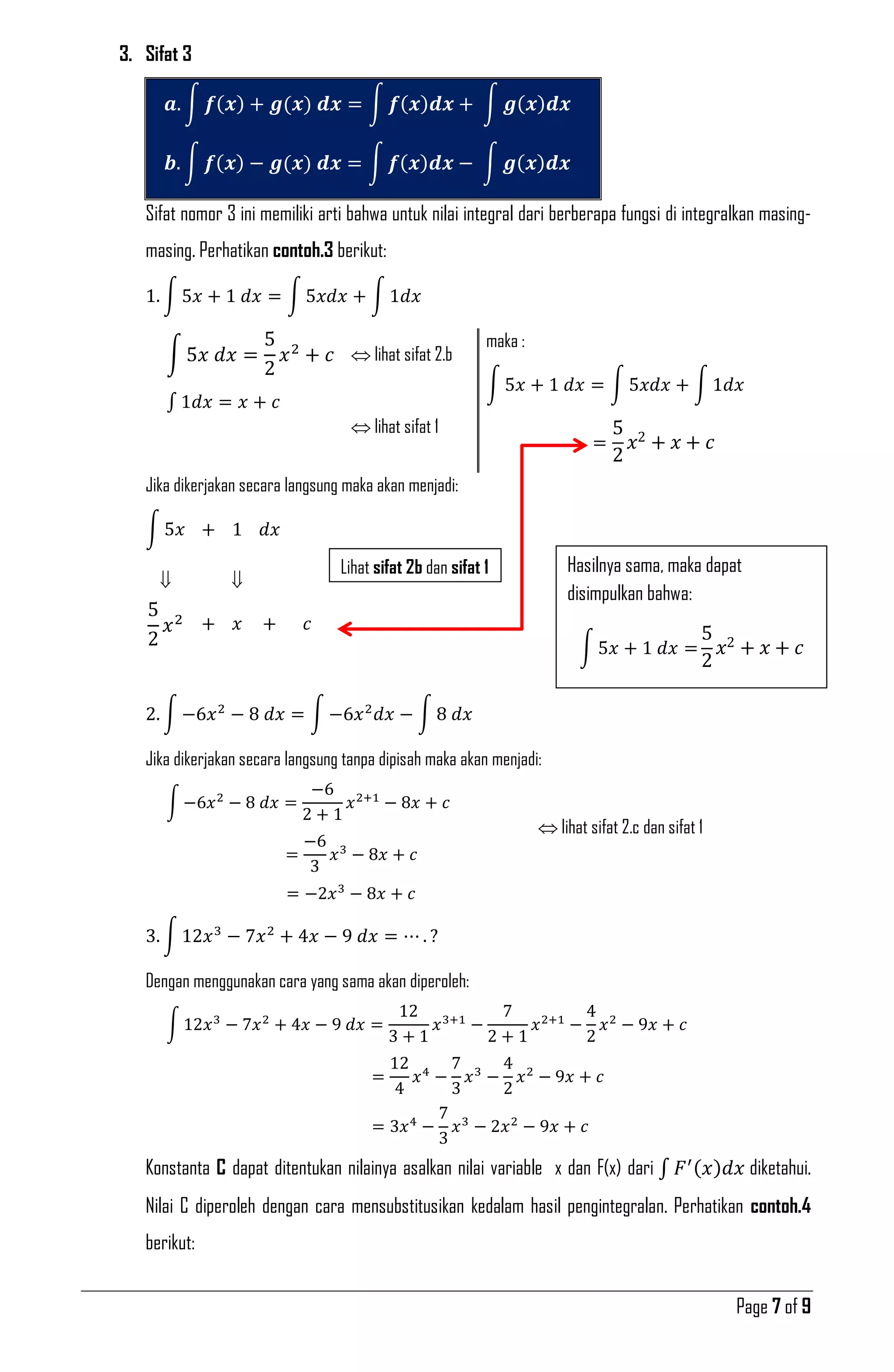 Modul 1 . integral tak tentu aljabar | PDF