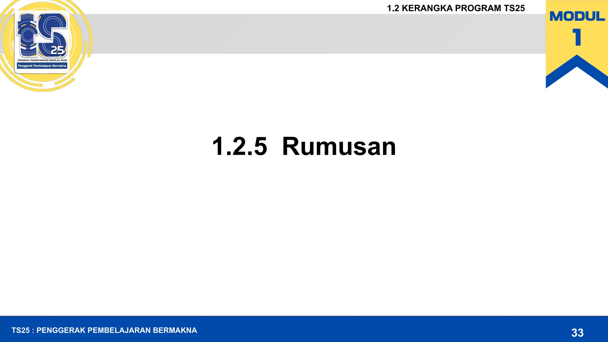 Modul 1.2 Kerangka Program TS25 Power Point | PPT