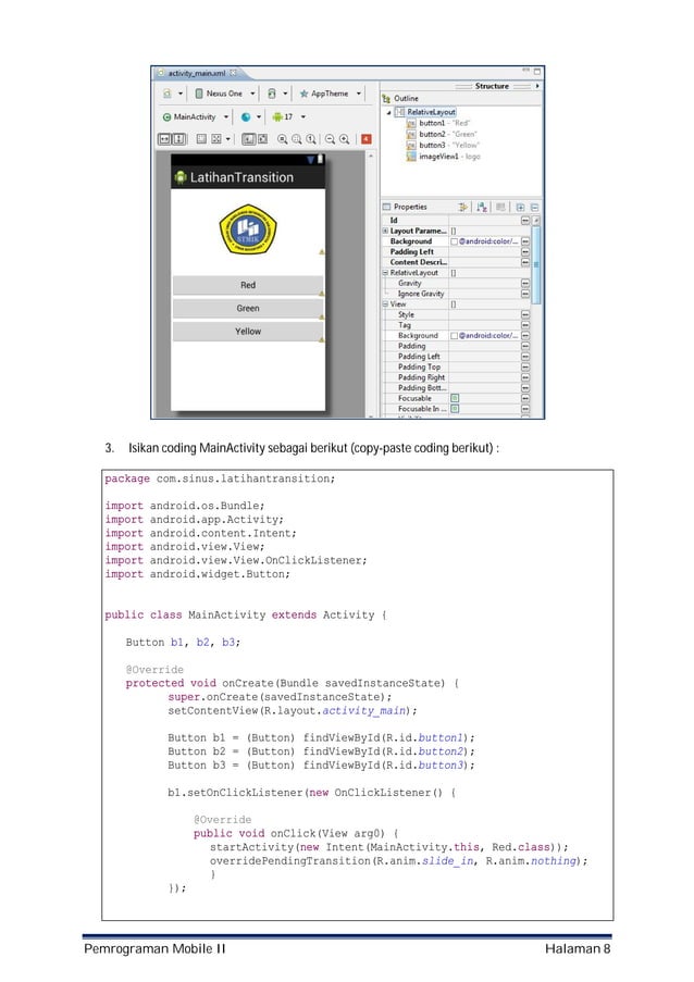 Modul 1 android advanced ui design | PDF
