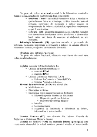 Modul 1 concepte de baza ale tehnologiei informatiei | DOC