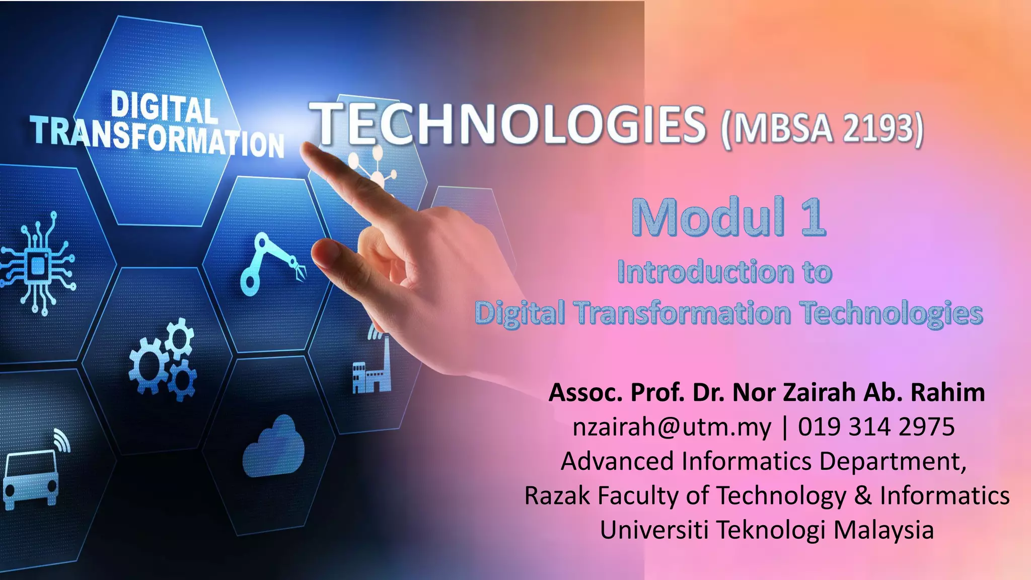 Modul 1 - Introduction to Digital Transformation Technologies and ...