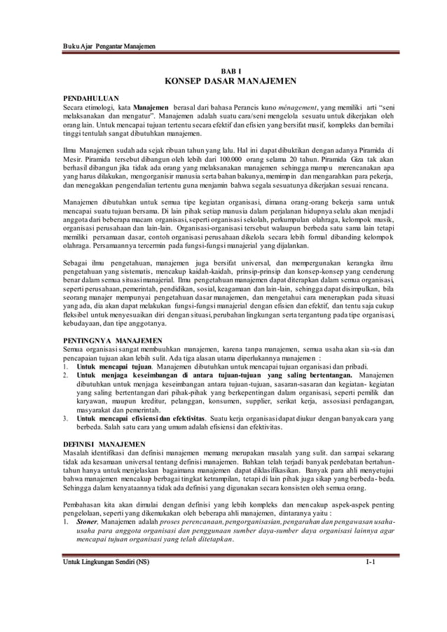 konsep dasar manajemen | PDF