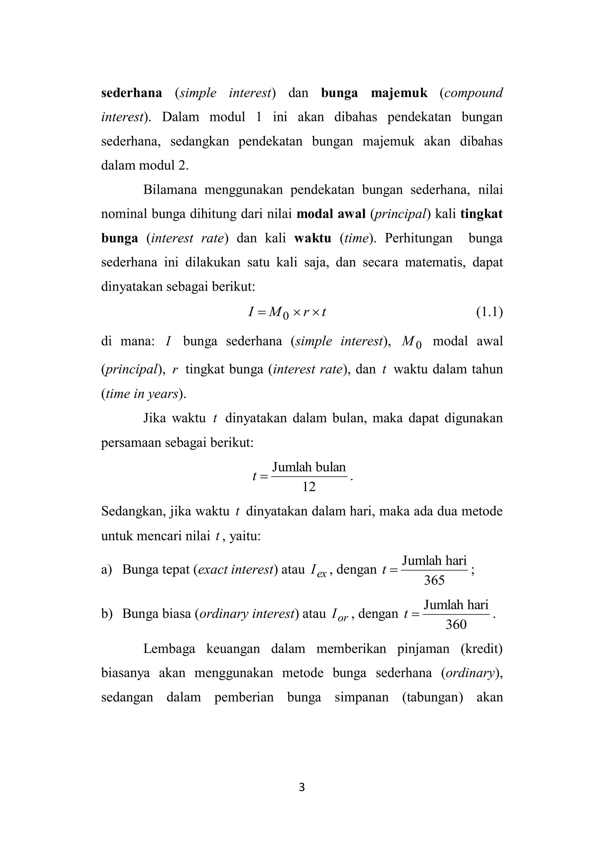 Bunga Sederhana dan Tingkat Diskon (Matematika Keuangan) | PDF