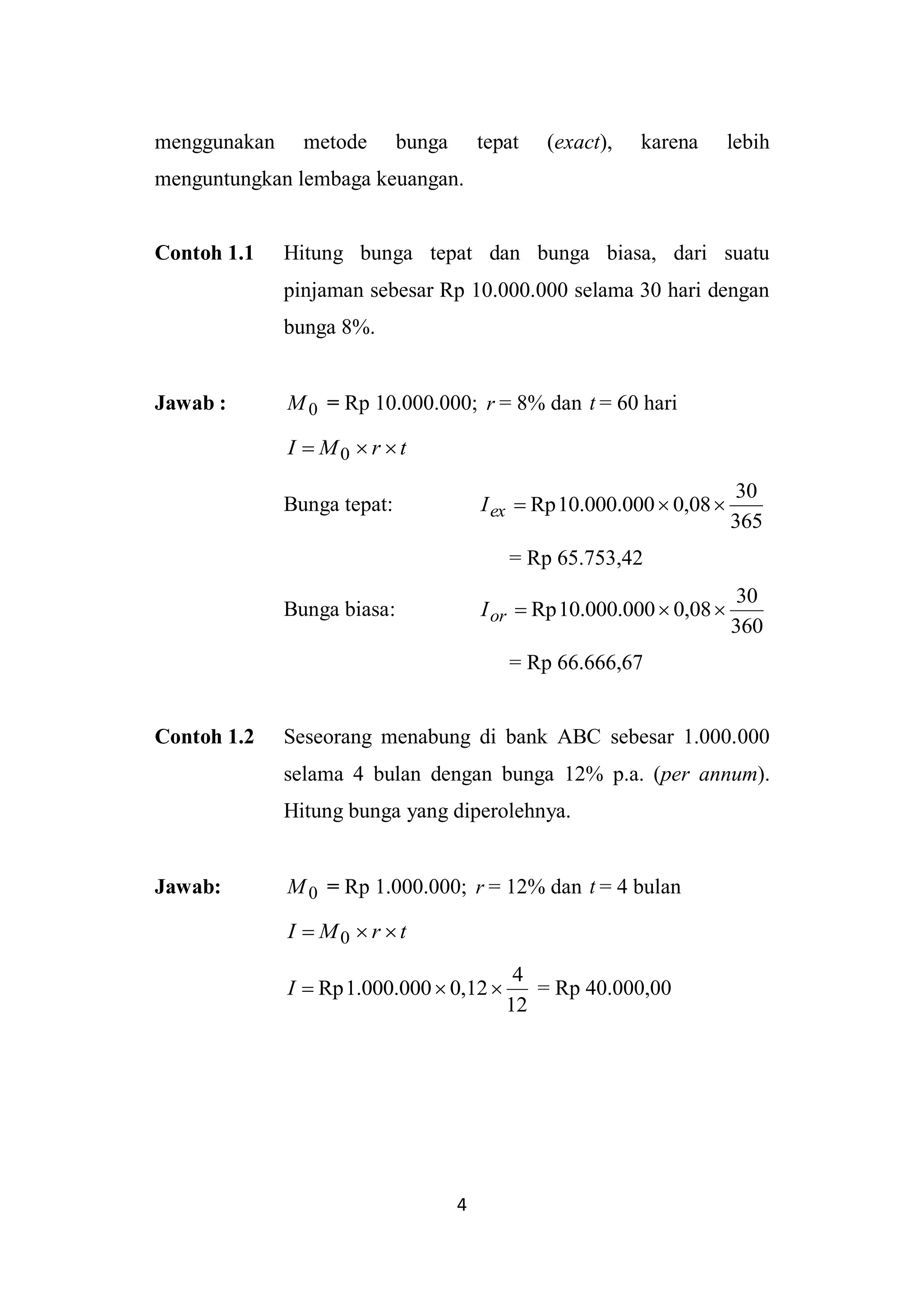 Bunga Sederhana dan Tingkat Diskon (Matematika Keuangan) | PDF