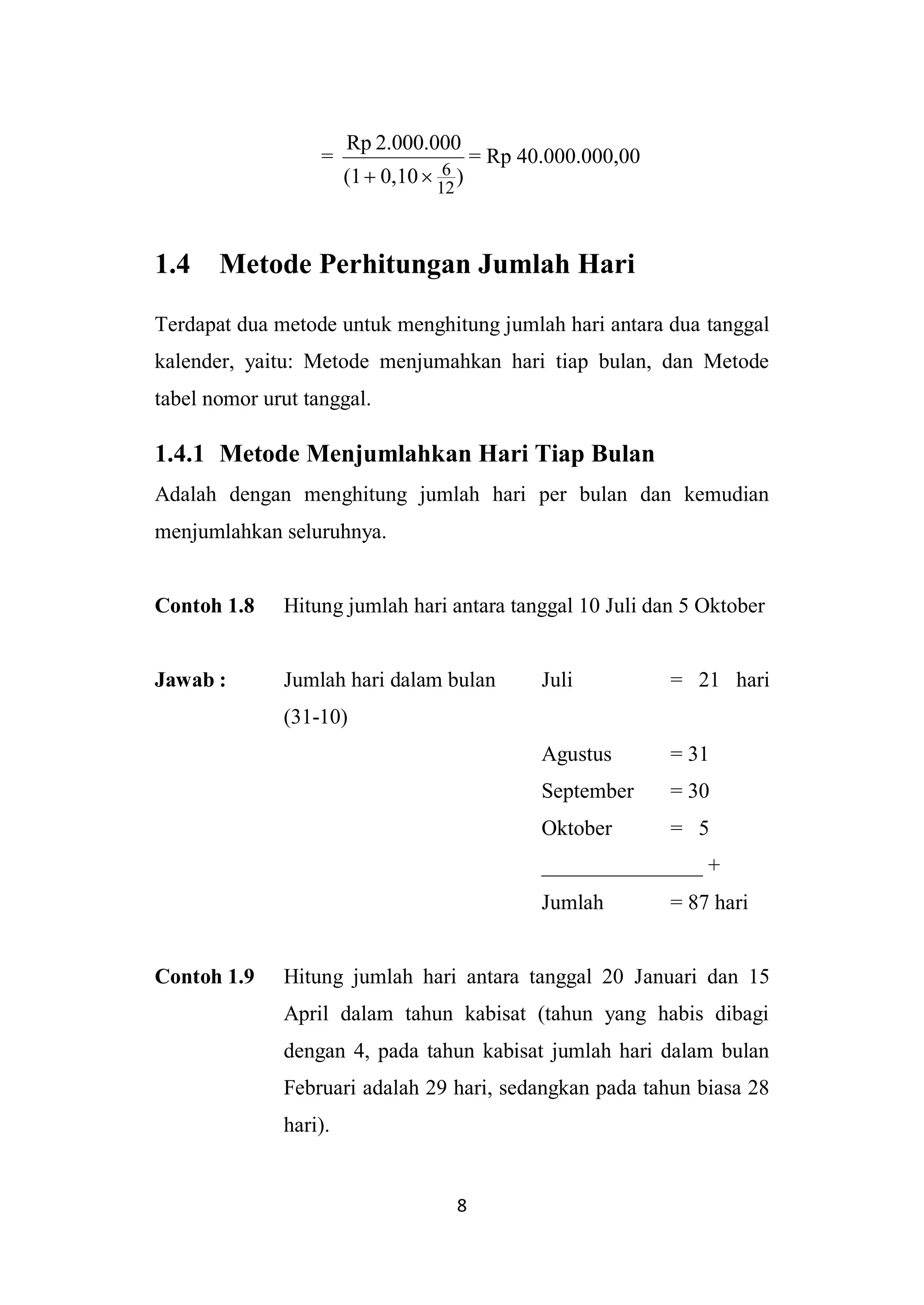 Bunga Sederhana dan Tingkat Diskon (Matematika Keuangan) | PDF