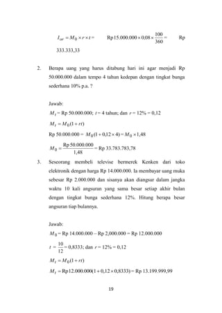 Bunga Sederhana dan Tingkat Diskon (Matematika Keuangan) | PDF