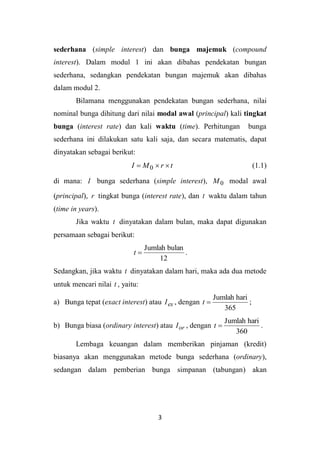 Bunga Sederhana dan Tingkat Diskon (Matematika Keuangan) | PDF