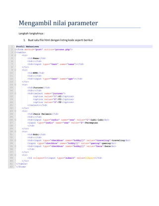 Modul 1 mengambil nilai parameter | PDF