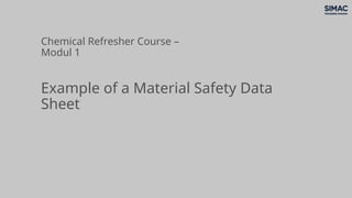 Material Safety Data Sheet In the shipping industry | PPTX | Chemistry ...