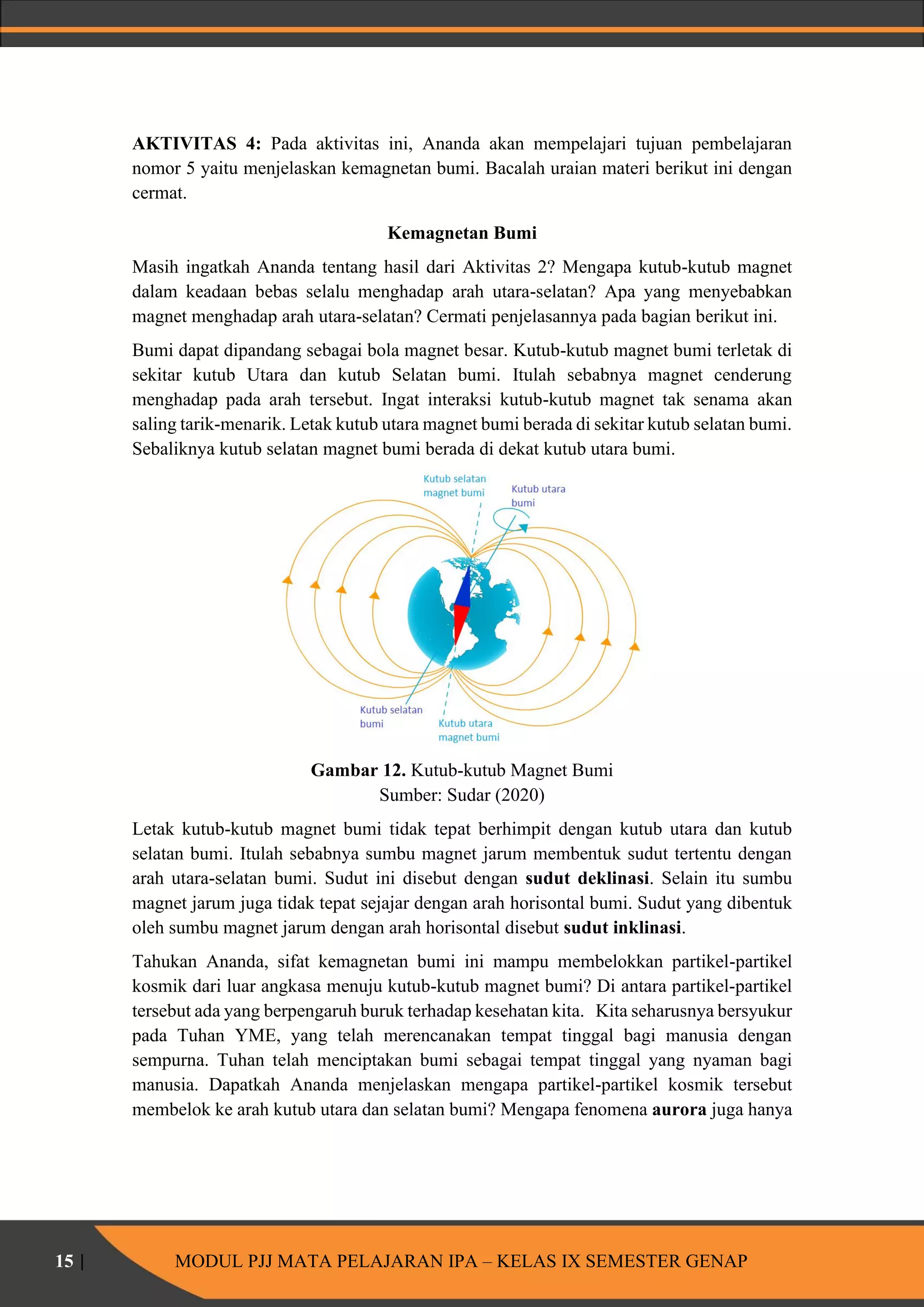 Modul 1 pembelajaran 1-kemagnetan dan induksi elektromagnetik | PDF