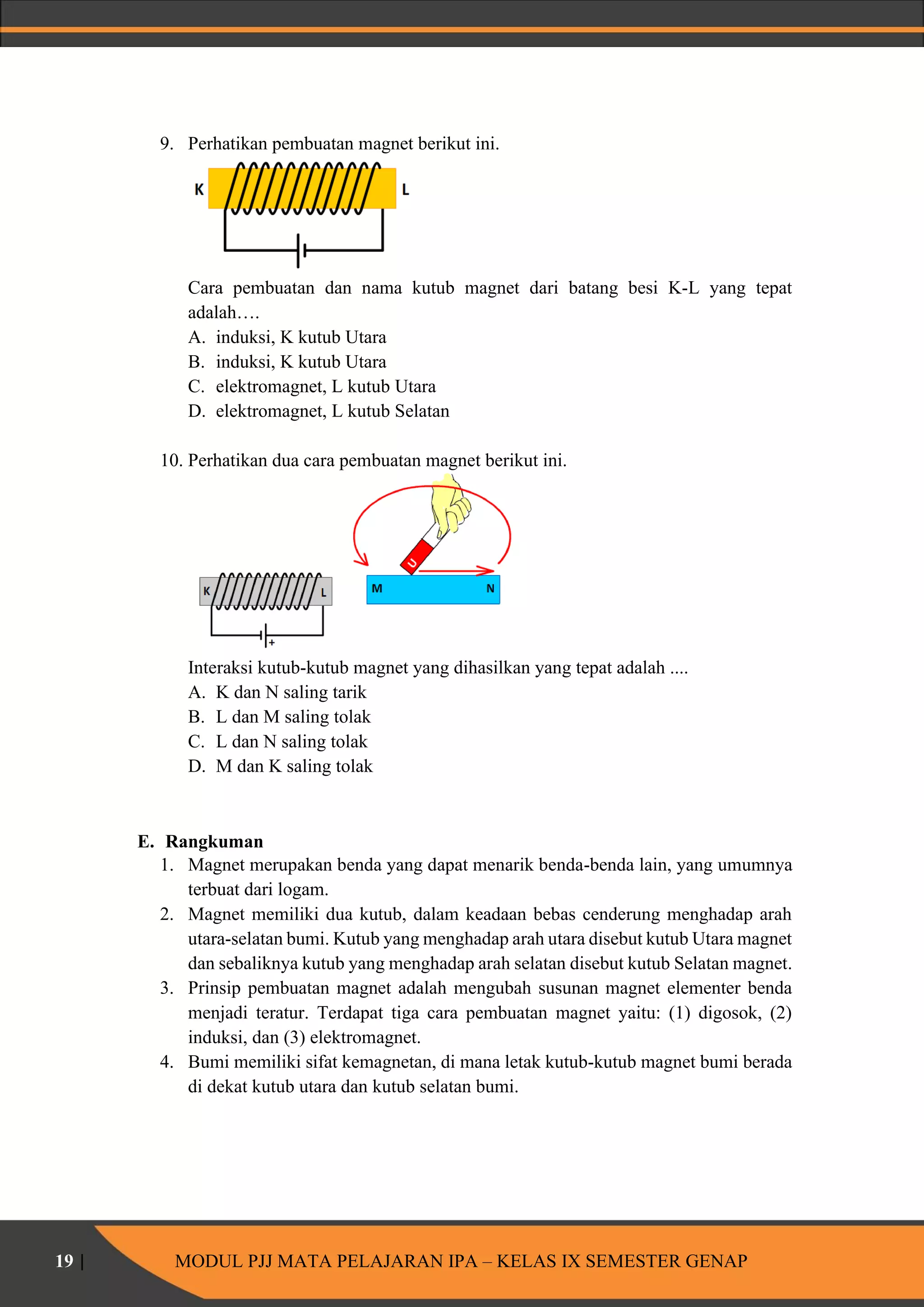 Modul 1 pembelajaran 1-kemagnetan dan induksi elektromagnetik | PDF