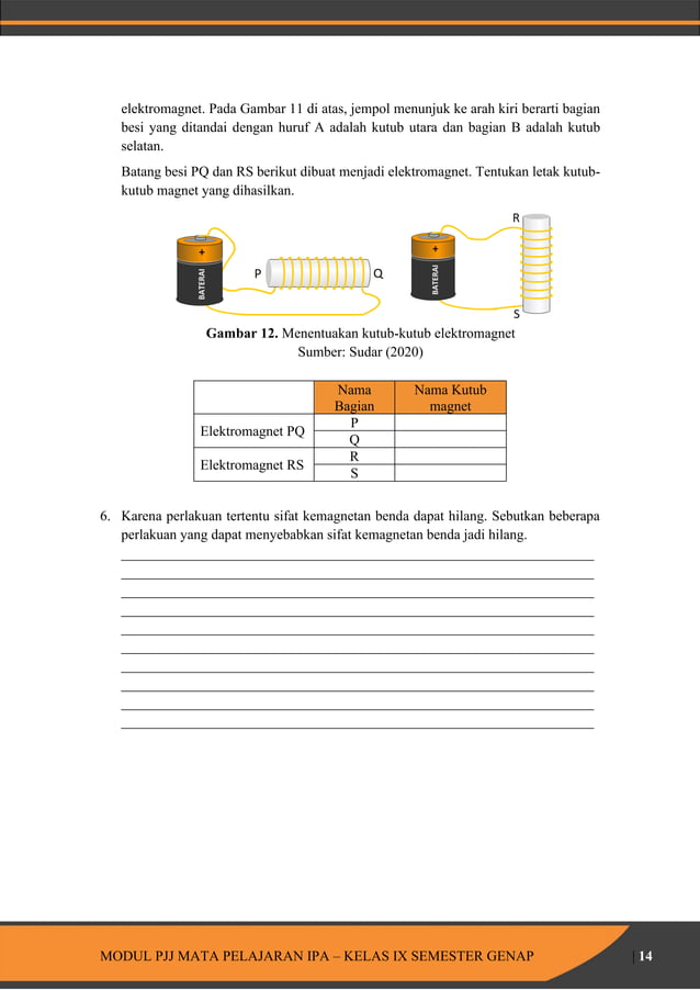 Modul 1 pembelajaran 1-kemagnetan dan induksi elektromagnetik | PDF