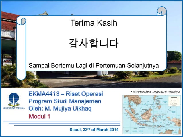 EKMA4413 - Riset Operasi - Modul 1 | PPTX