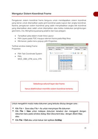 Modul 1 pengenalan pengoperasian arc map | PDF