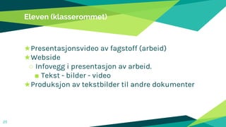 Modul 10 arbeidskrav - presentasjon web 2.0 | PPT