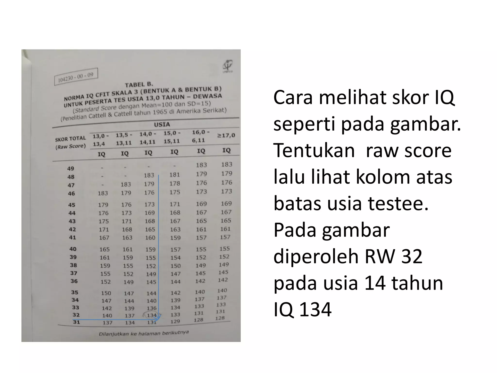 Contoh skoring cfit | PDF