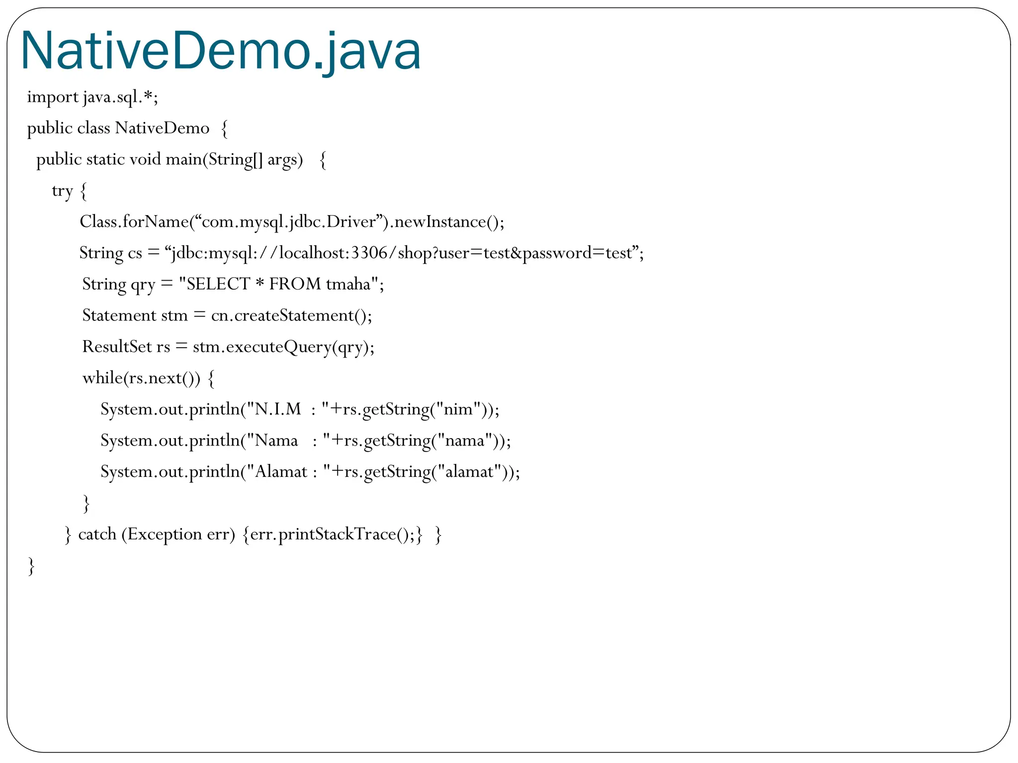 Modul tigabelas Pemrograman Database Java.ppt