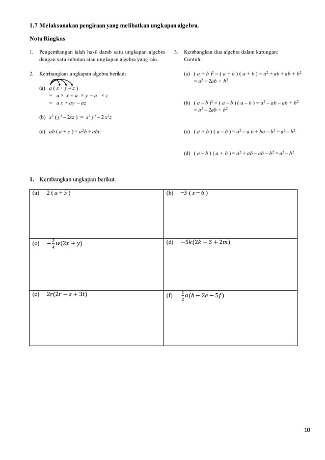 Modul 1 algebra | DOCX