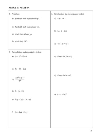 Modul 1 algebra | DOCX