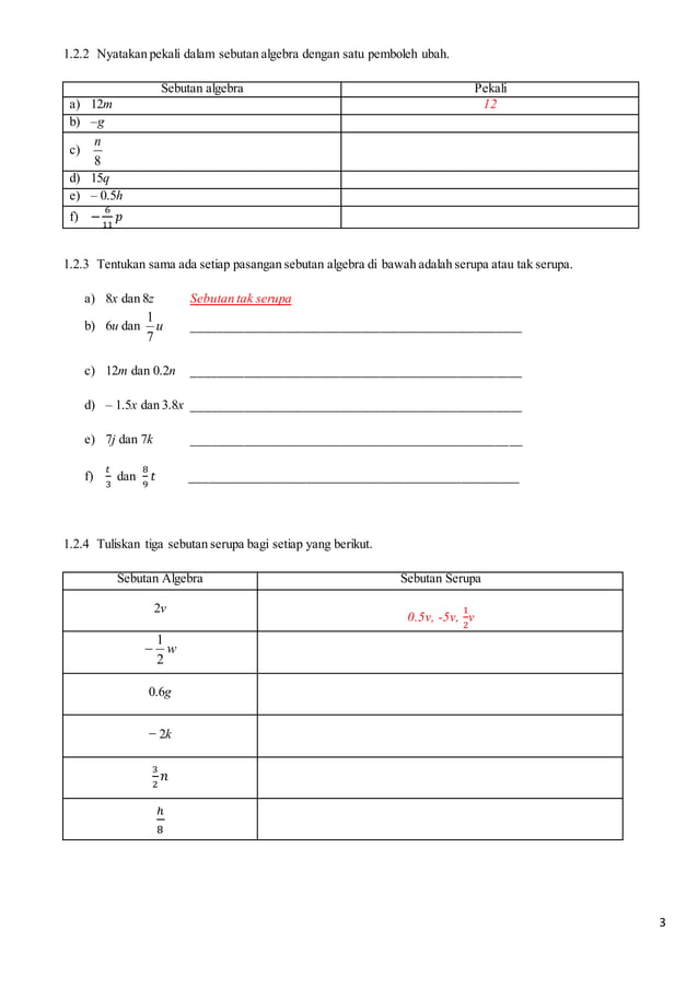 Modul 1 algebra | DOCX