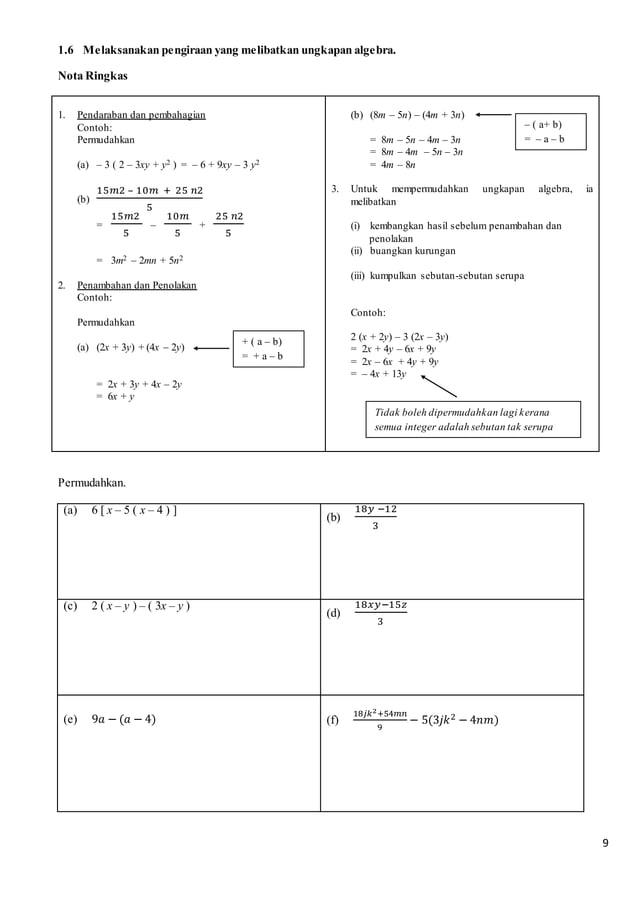 Modul 1 algebra | DOCX