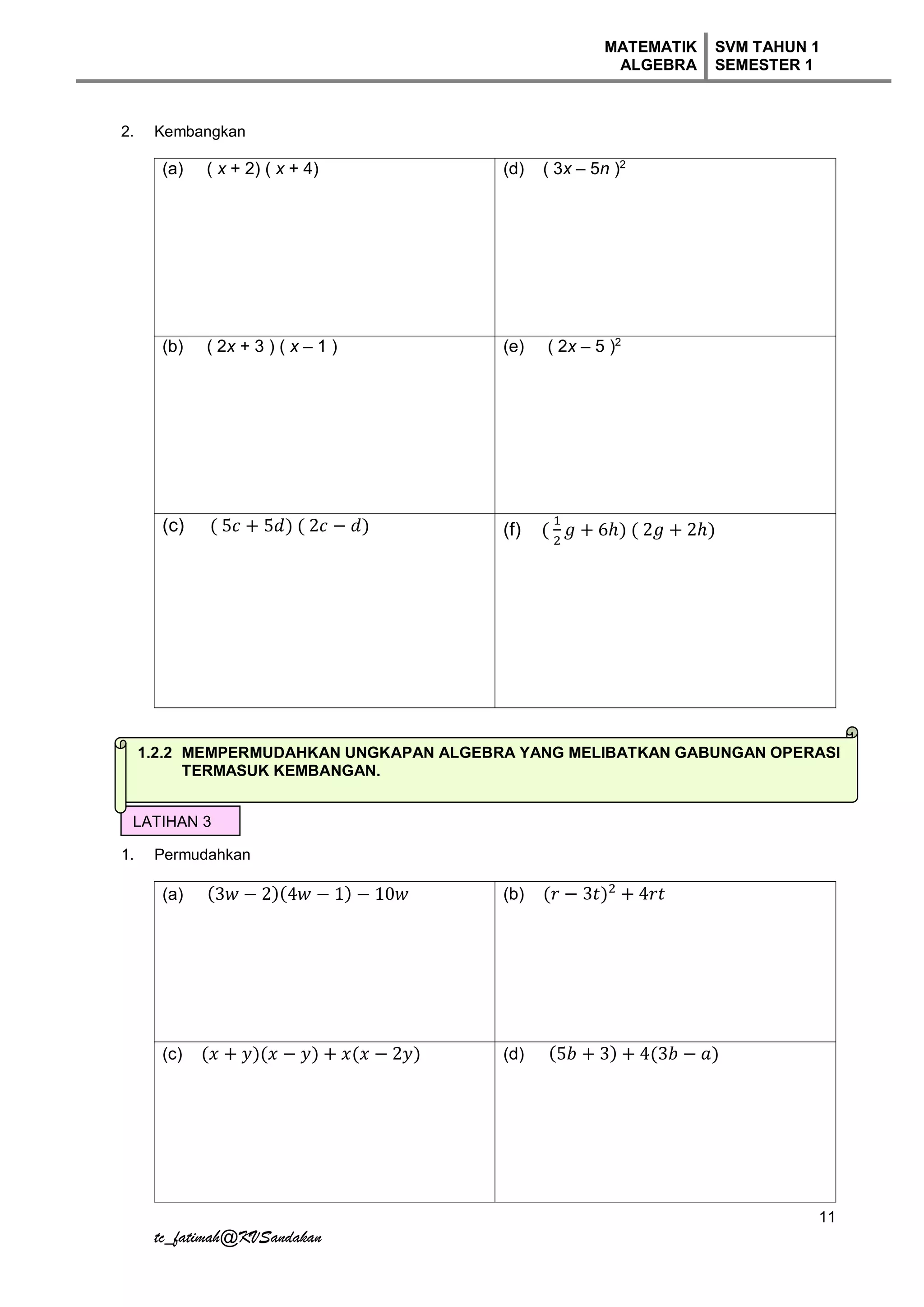 Modul 1: Algebra | PDF