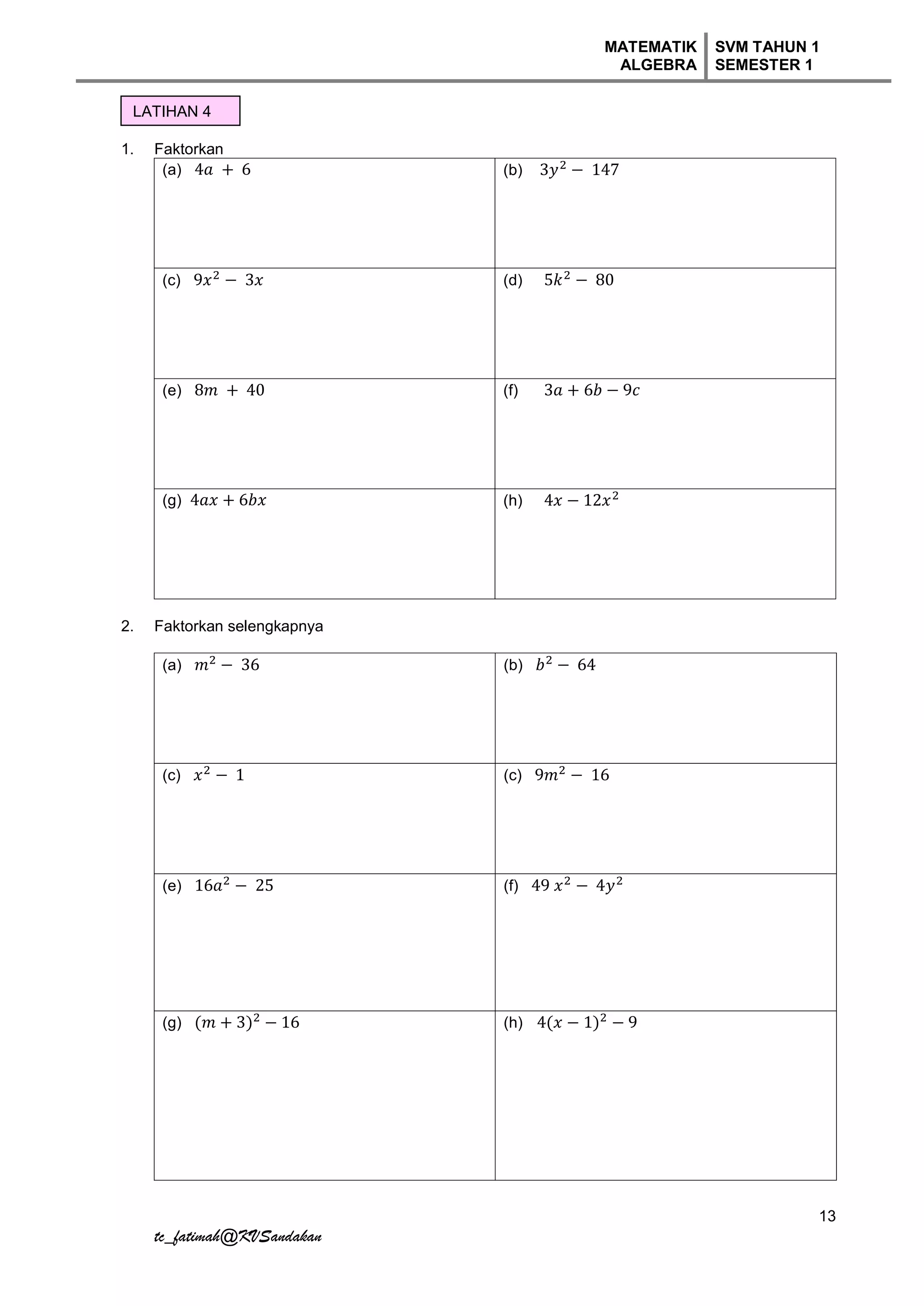 Modul 1: Algebra | PDF