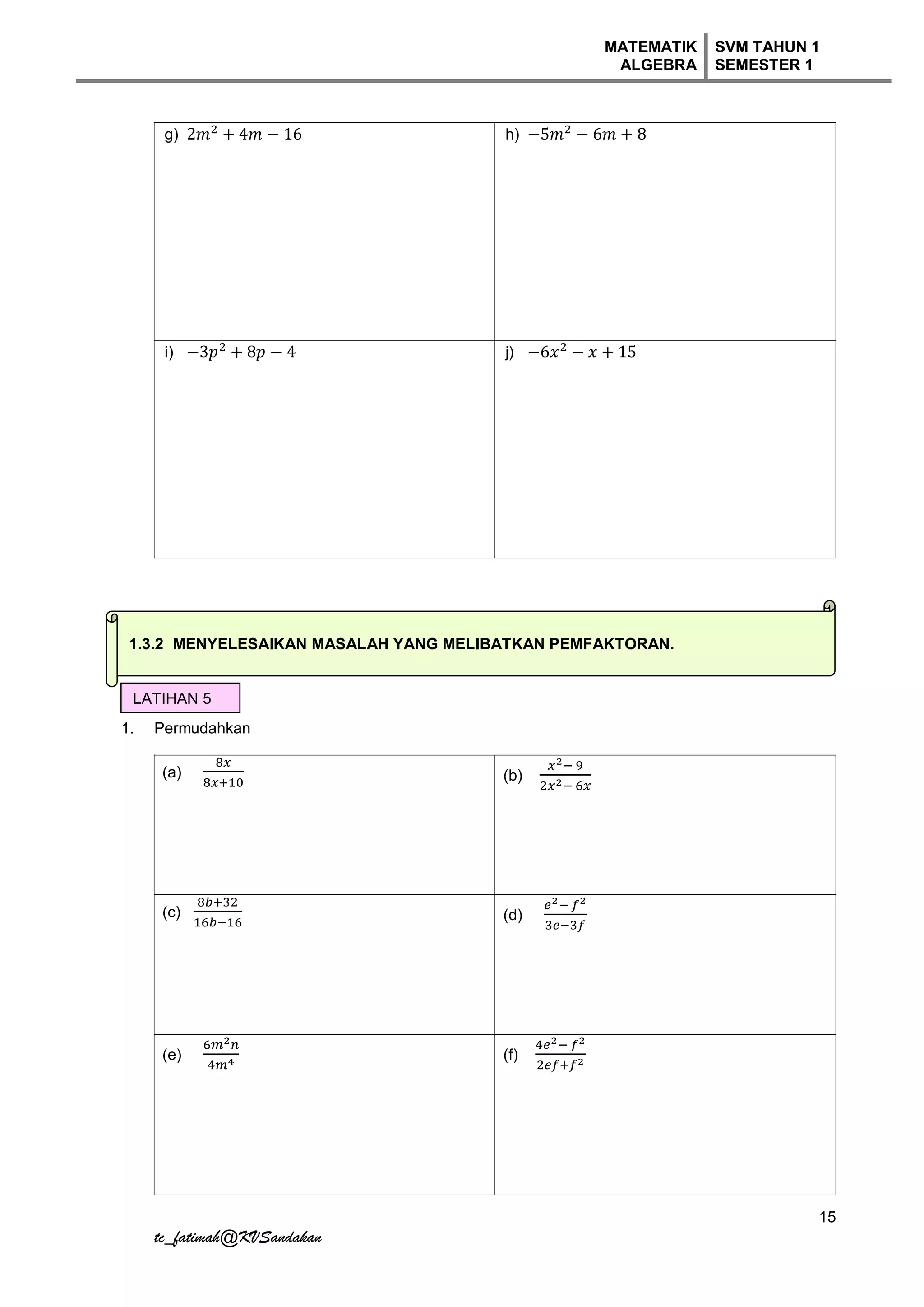 Modul 1: Algebra | PDF