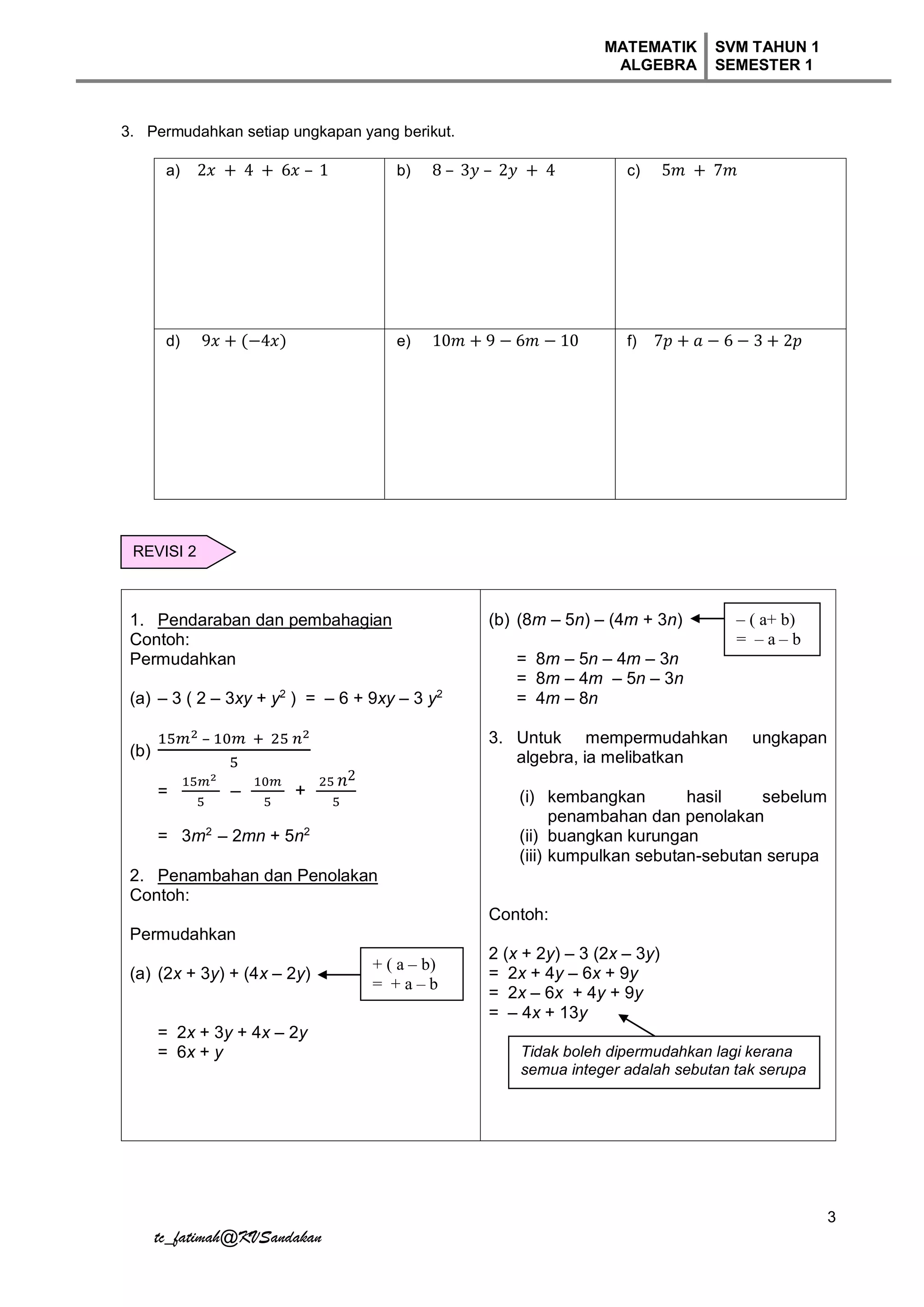 Modul 1: Algebra | PDF