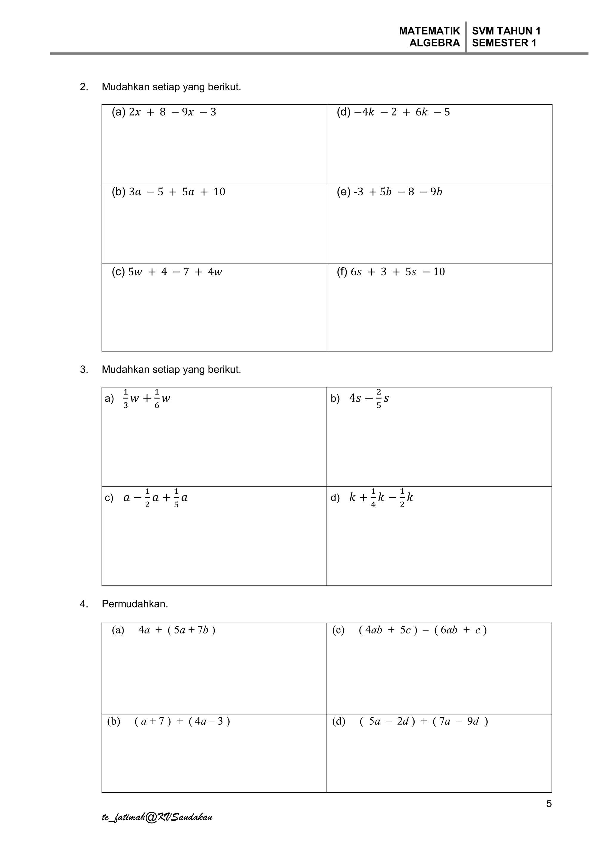 Modul 1: Algebra | PDF